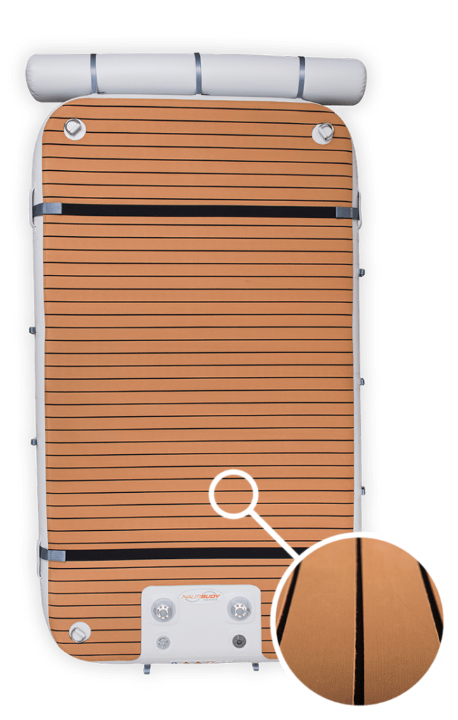 NautiBuoy Voyager 800 Teak floating platform - Simple Inflatables